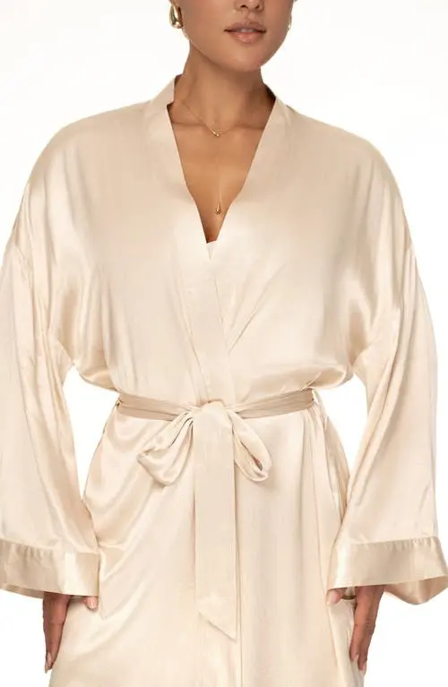 JLUXLABEL Forever & Always Satin Robe - Beige