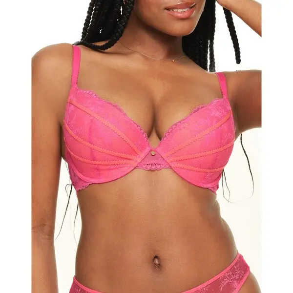 Adore Me Suki Push Up Plunge Bra In Dark Pink 40% Off Editorialist