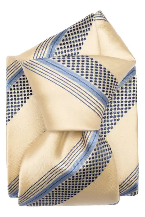 ELIZABETTA Corso Extra Long Striped Jacquard Neck Tie