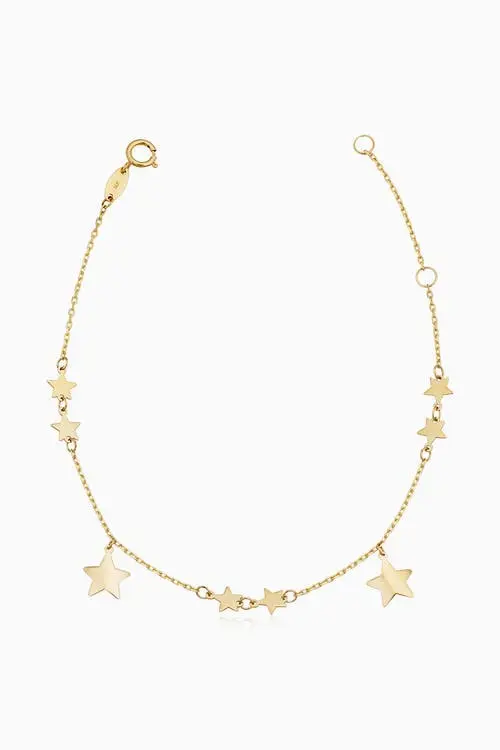 ORADINA 14k Star Station Bracelet - Yellow Gold