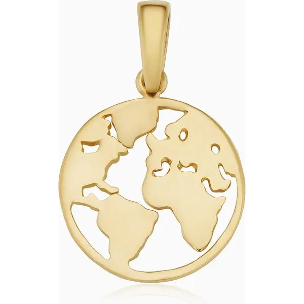 ORADINA 14k World Pendant Charm - Yellow Gold