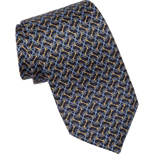 ELIZABETTA Palio Printed Neck Tie - Navy