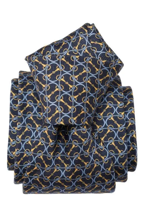 ELIZABETTA Palio Printed Neck Tie - Navy