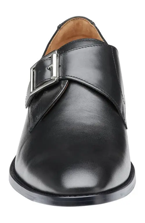 Johnston & Murphy Richland Monk Strap Shoe - Black Full Grain