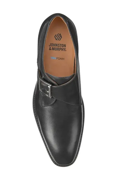Johnston & Murphy Richland Monk Strap Shoe - Black Full Grain
