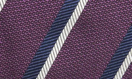 Zegna Jacquard Silk Neck Tie - Dark Purple Stripe