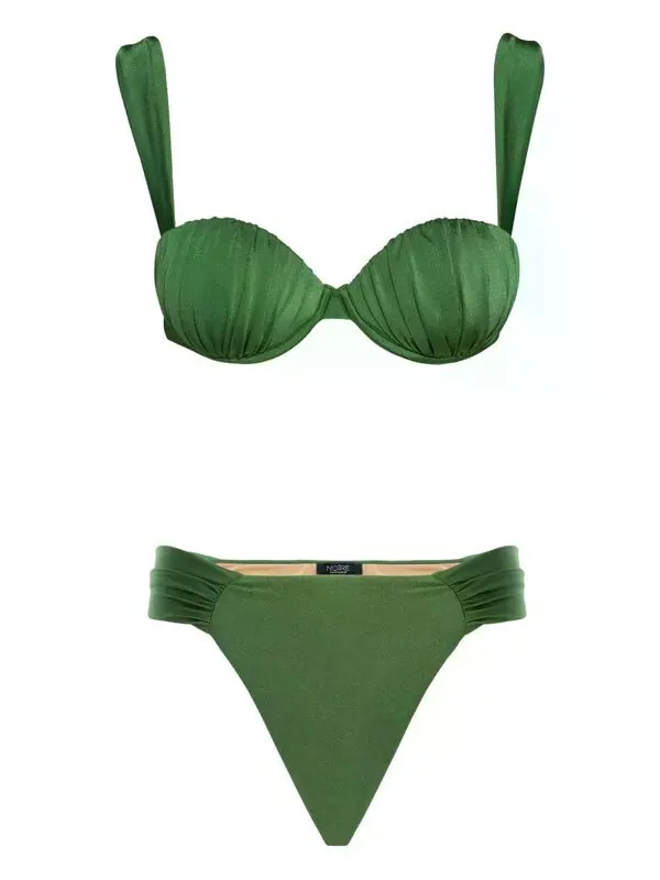NOIRE SWIMWEAR Ruched Balconette Bikini - Green