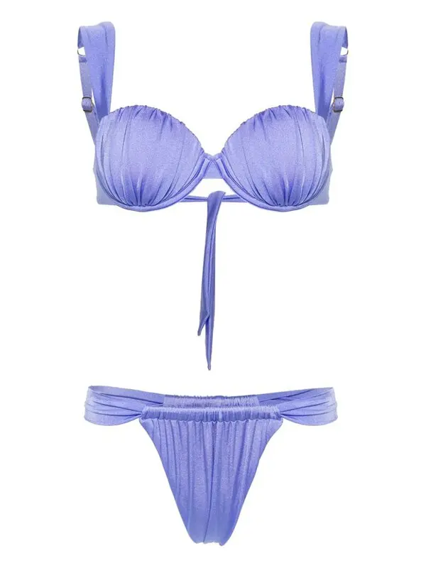 NOIRE SWIMWEAR Ruched Balconette Bikini - Purple
