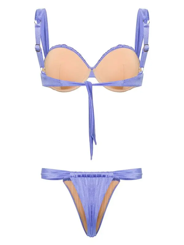 NOIRE SWIMWEAR Ruched Balconette Bikini - Purple