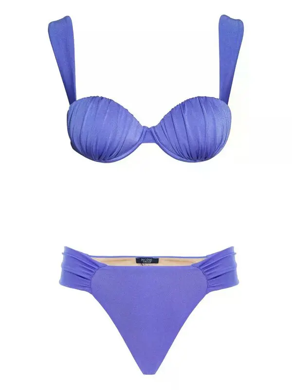 NOIRE SWIMWEAR Ruched Balconette Bikini - Purple