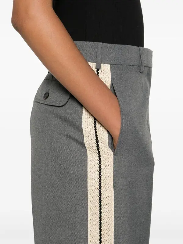 Palm Angels Crochet-knit Panel Trousers