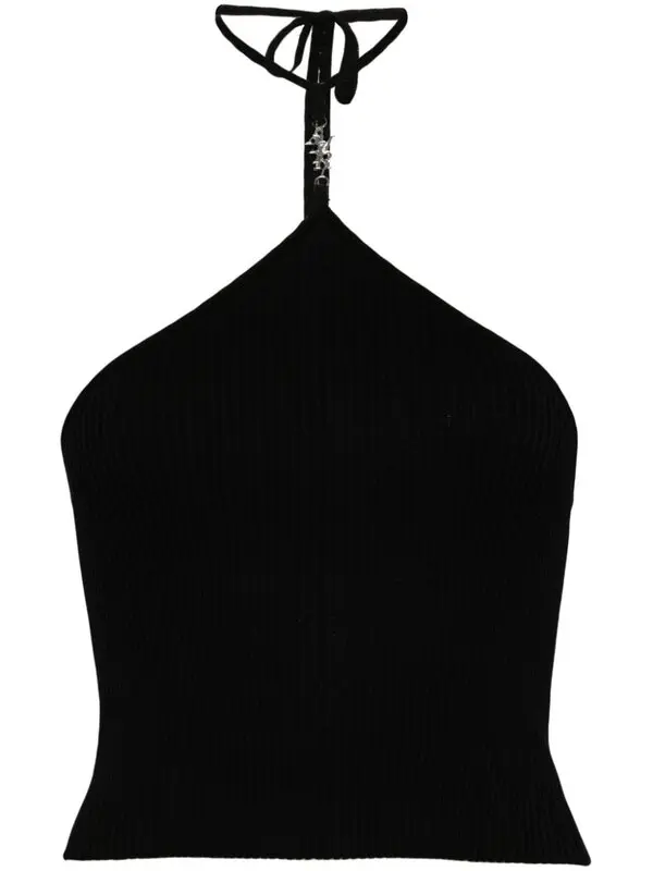 Amiri Stacked Halter Top - Black