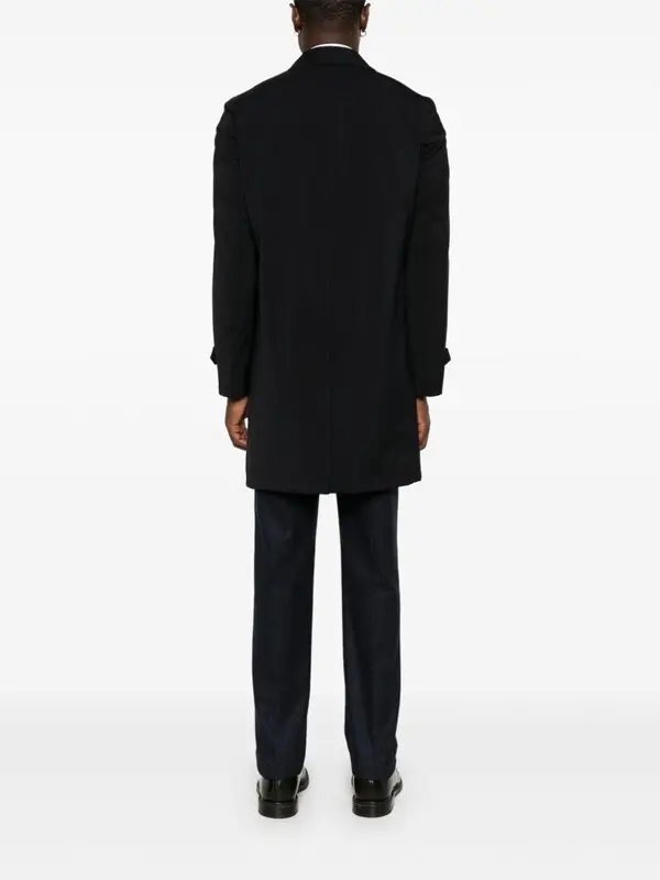 Herno Logo Plaque Coat - Blue