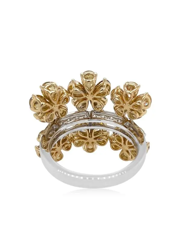 HYT JEWELRY 18kt White And Yellow Diamond Cocktail Ring