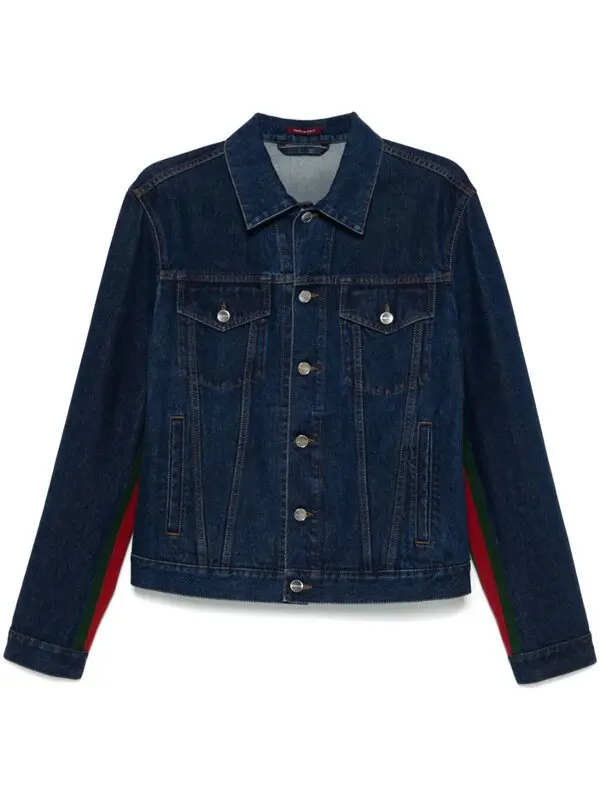 Gucci Web Stripe-detailed Denim Jacket