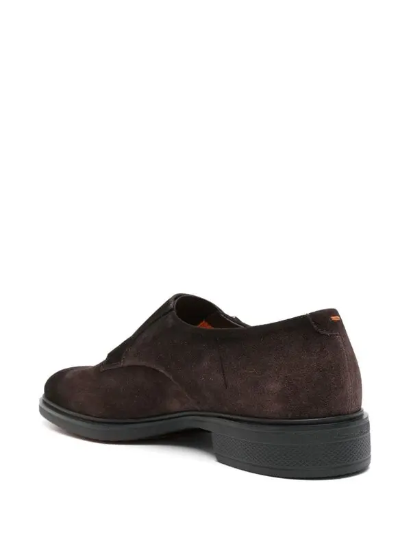 Santoni Suede Monk Shoes - Brown