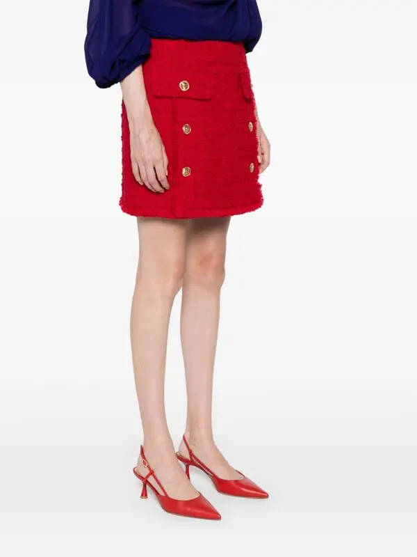 Versace Heritage Tweed Mini Skirt - Red