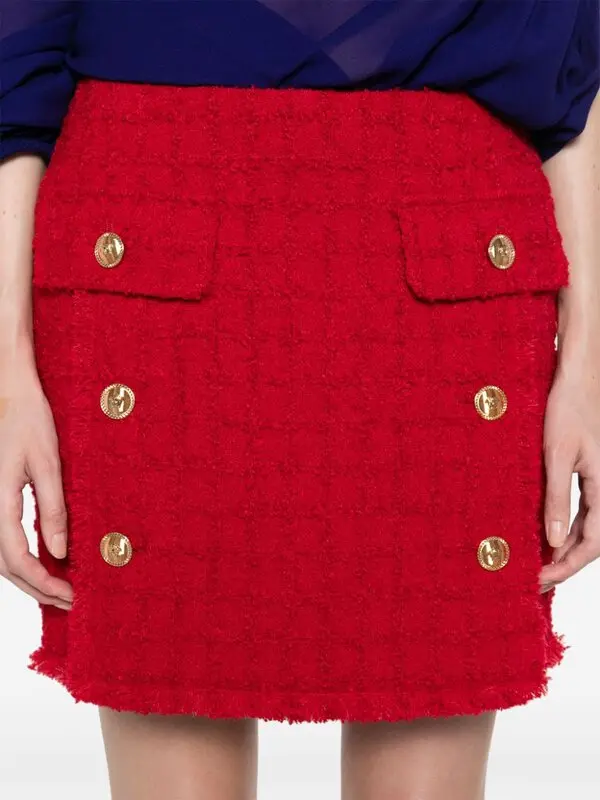 Versace Heritage Tweed Mini Skirt - Red