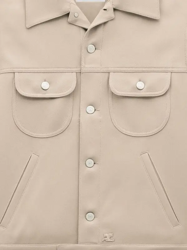 COURREGES Twill Trucker Jacket - Neutrals