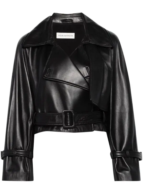 Nour Hammour Hatti Leather Jacket - Black