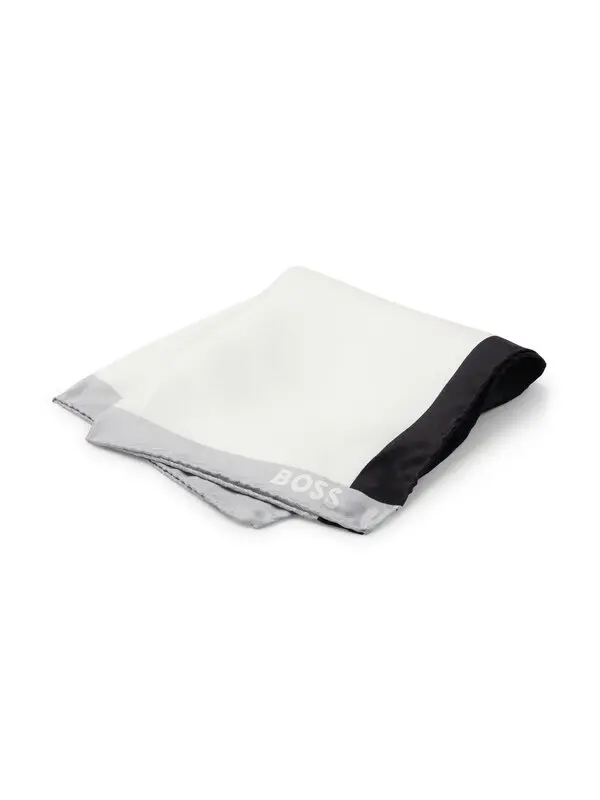 BOSS Logo-print Silk Scarf