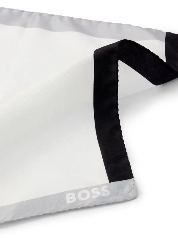 BOSS Logo-print Silk Scarf
