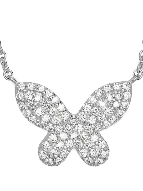 JEWELS AFICIONADO 18kt White Gold Diamond Butterfly Necklace