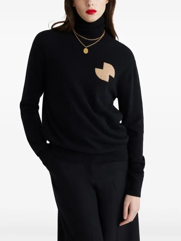 PATOU Jp Roll-neck Sweater - Black