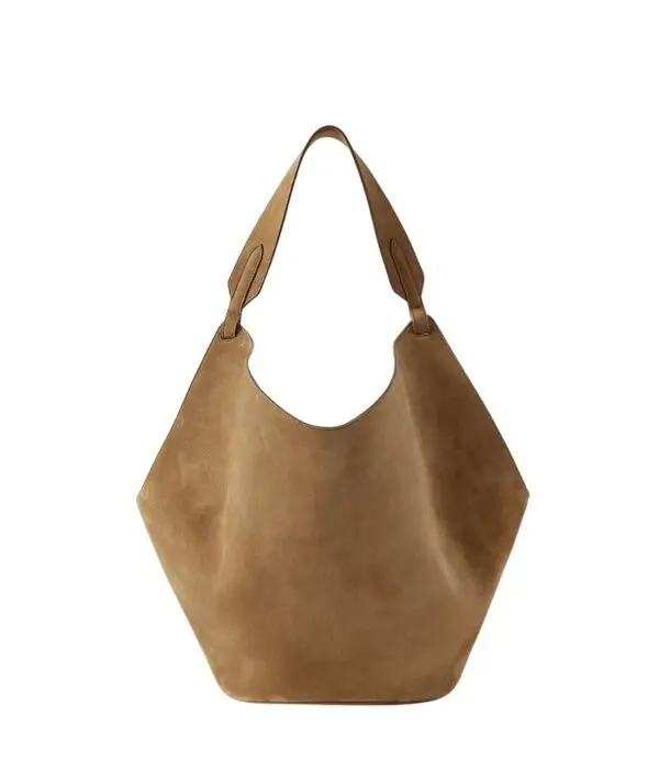 Khaite Lotus Suede Tote - Brown