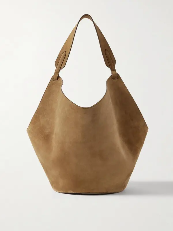 Khaite Lotus Suede Tote - Brown