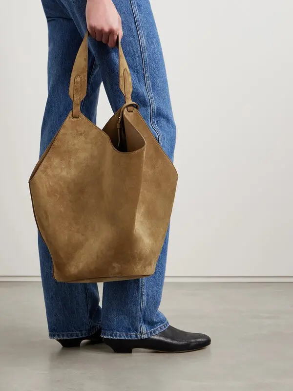 Khaite Lotus Suede Tote - Brown