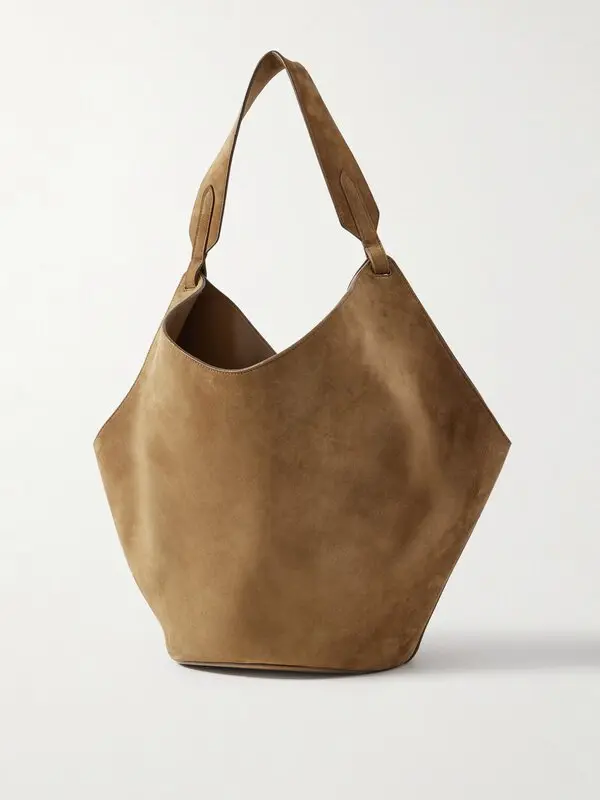 Khaite Lotus Suede Tote - Brown