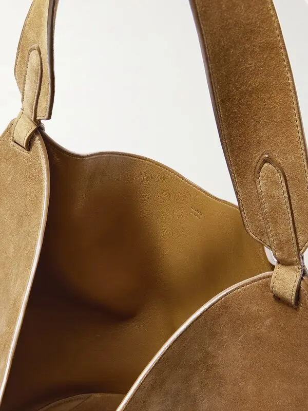 Khaite Lotus Suede Tote - Brown