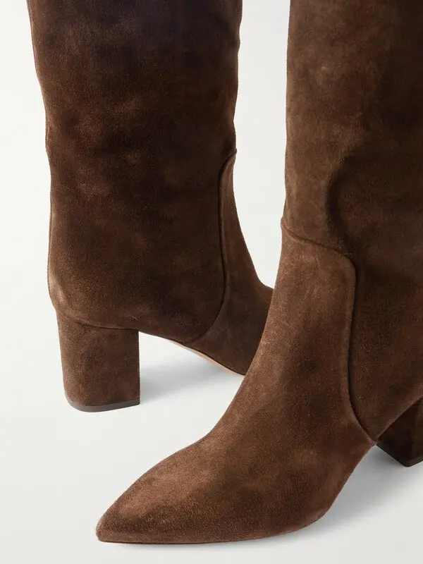 Paris Texas Anja Suede Knee Boots - Brown