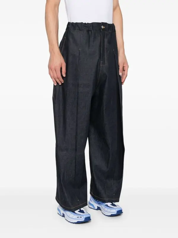 Sage Nation Box-Pleat Jeans In Blue - 24% Off | Editorialist