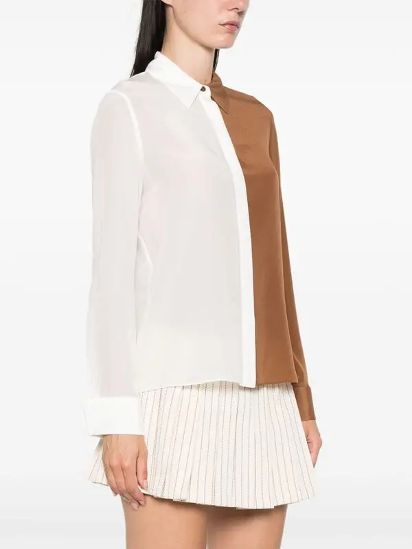 Alice + Olivia Colour-block Silk Chiffon Crepe Shirt