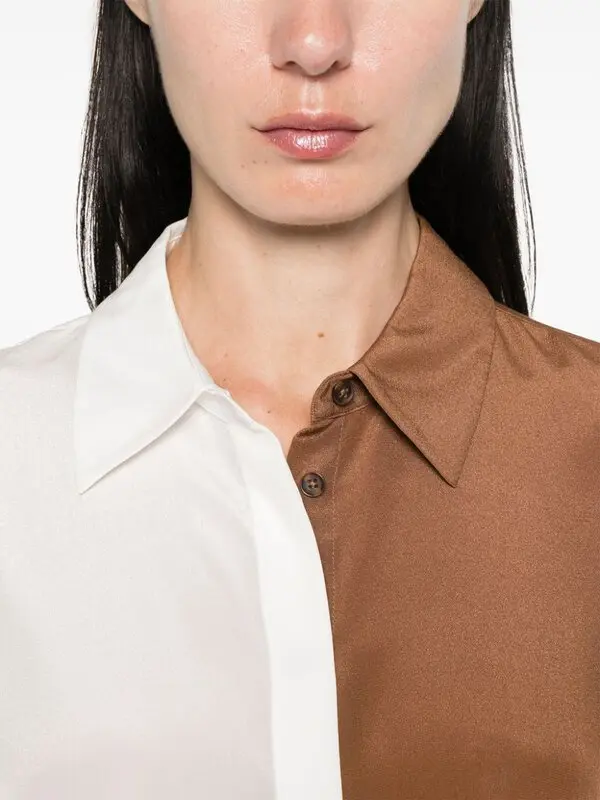 Alice + Olivia Colour-block Silk Chiffon Crepe Shirt
