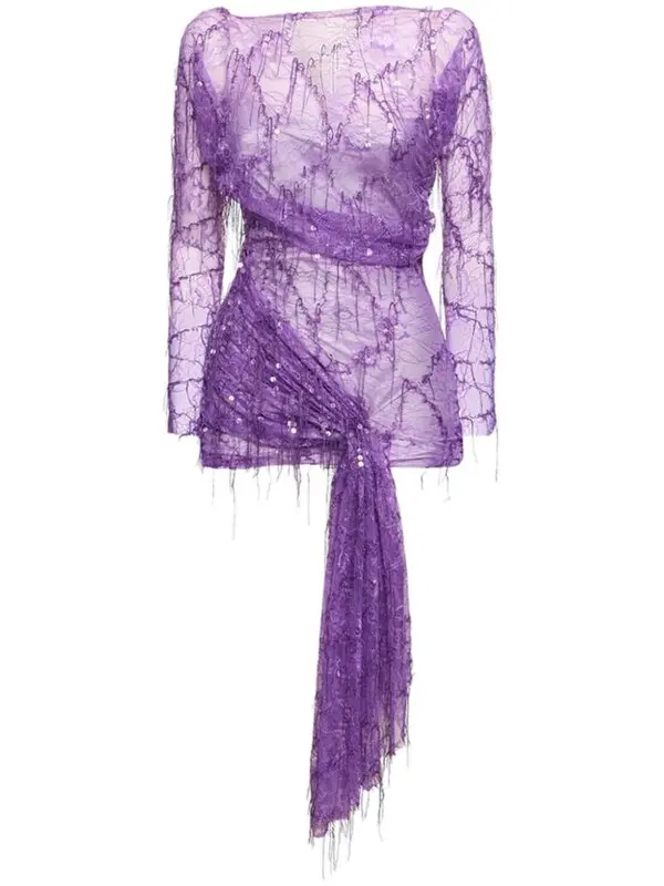 Christopher Esber Enceased Beaded Ivy Lace Mini Dress In Green - 62% Off |  Editorialist