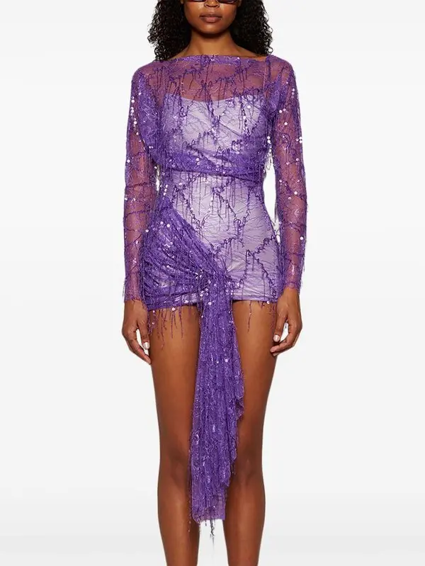 Christopher Esber Enceased Beaded Ivy Lace Mini Dress In Green - 62% Off |  Editorialist