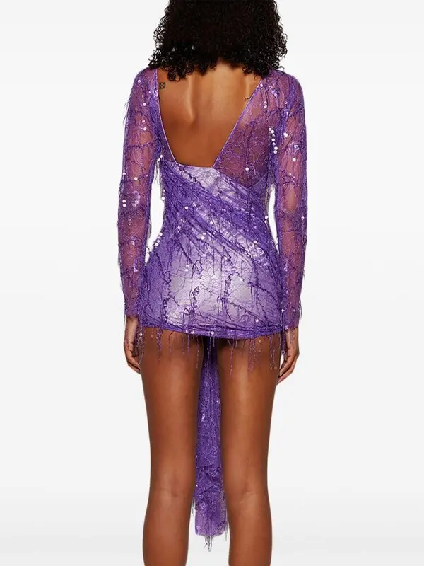 Christopher Esber Enceased Beaded Ivy Lace Mini Dress In Green - 62% Off |  Editorialist