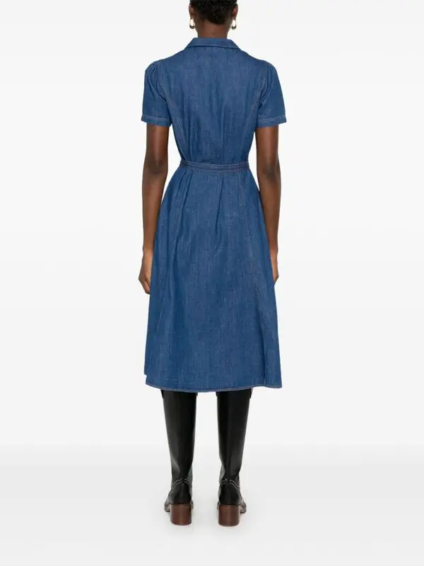 party midi dress with sleeves Garden Party Ready Floral Button Down Midi Dress Curves 3XL / sky blue