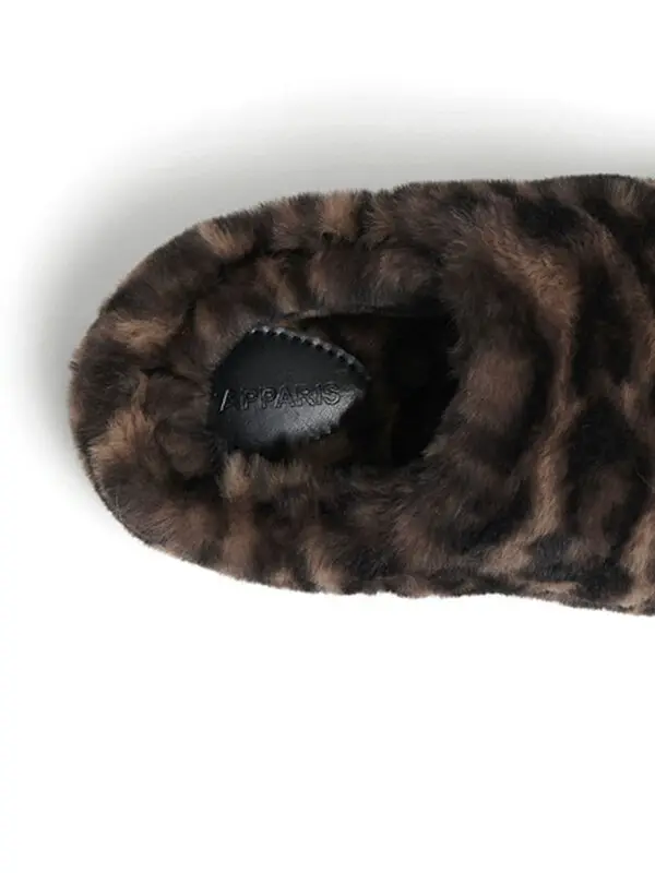 Apparis Misha Leopard Slippers - Brown