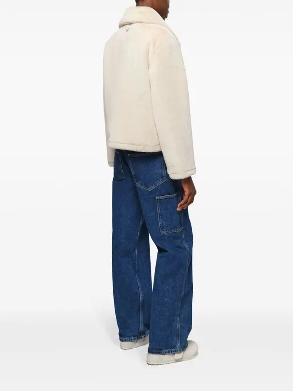 Apparis Wide-collar Faux Fur Cropped Jacket - Neutrals
