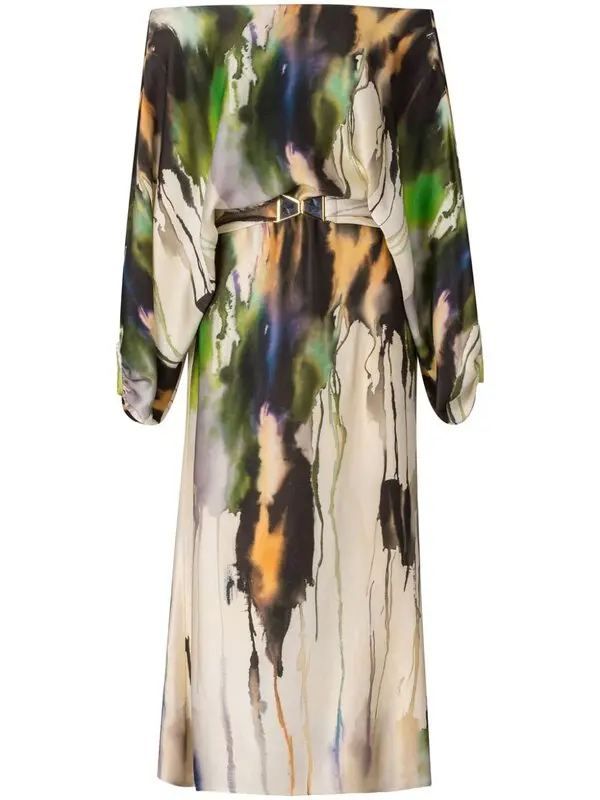 Silvia Tcherassi Kalani Off-shoulder Midi Dress - Neutrals