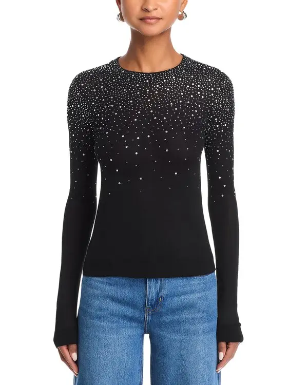 Generation Love Elsie Crystal Embellished Sweater - Black