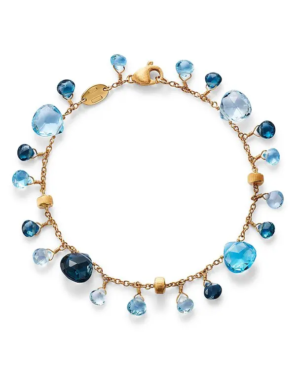 Marco Bicego 18k Yellow Gold Paradise Topaz Dangle Bracelet - Blue/gold