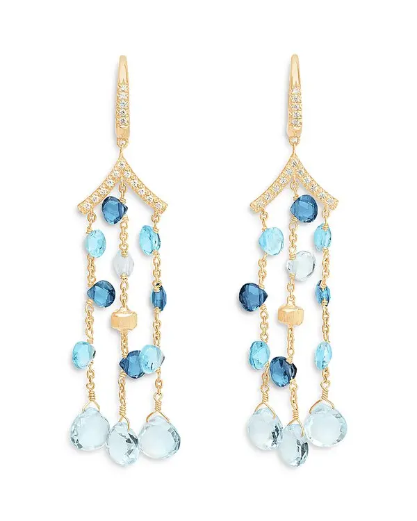Marco Bicego 18k Yellow Gold Diamond And Gemstone Chandelier Drop Earrings - Blue/gold