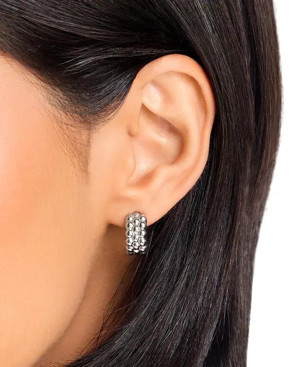 Aqua Multi Bead Half Hoop Earrings