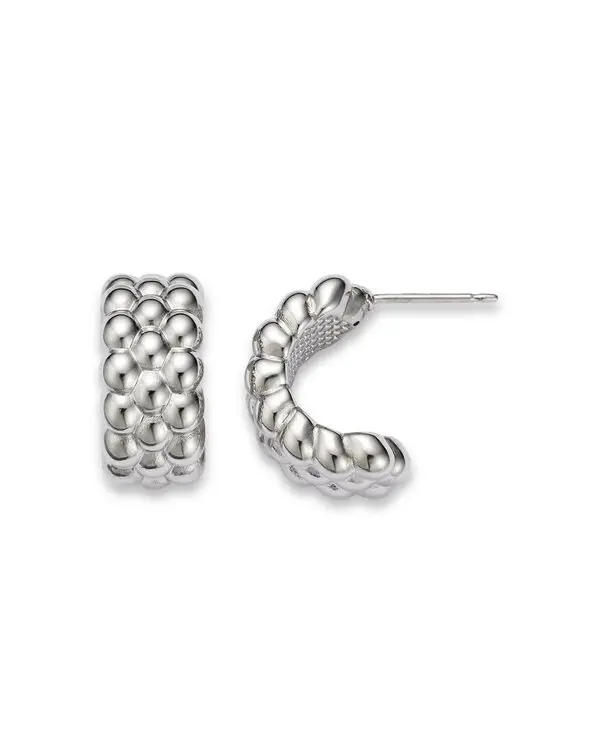 Aqua Multi Bead Half Hoop Earrings