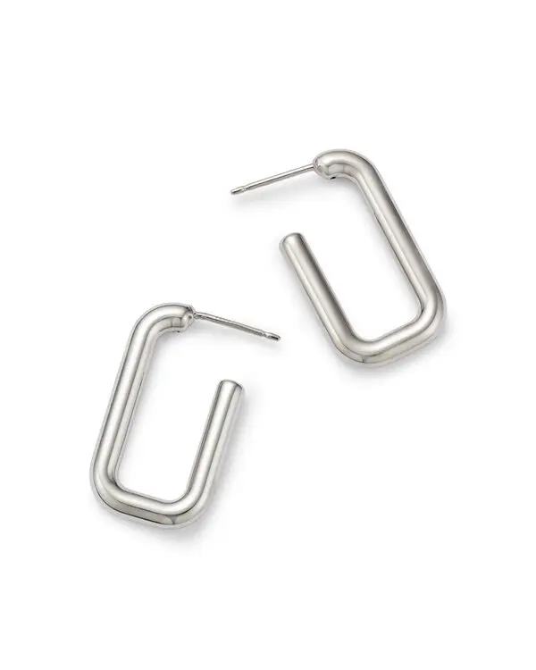 Aqua Bloomingdale's Fine Collection Rectangle J Hoop Earrings